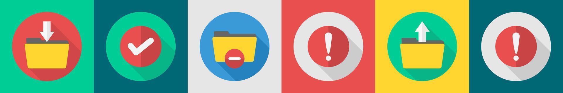 A set of 6 User interface icons as download folder, right, delete folder 49598039 Vector Art at ...