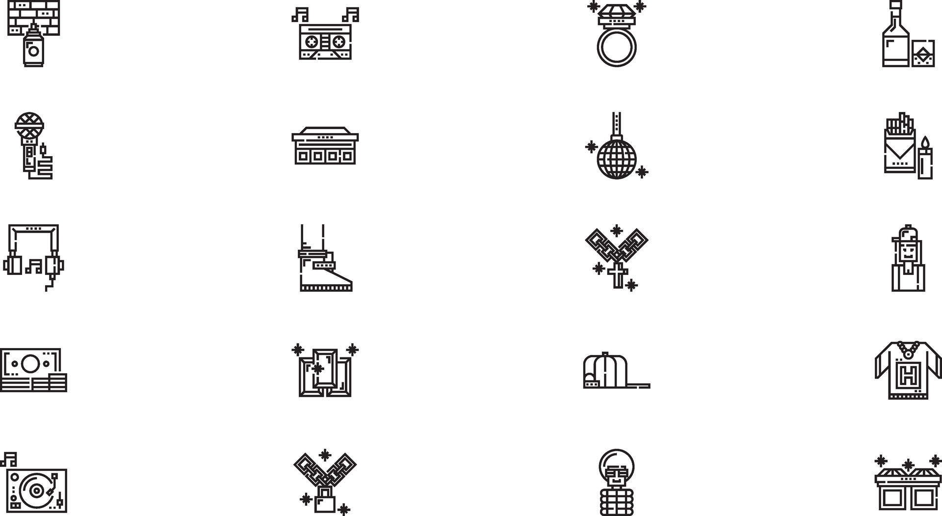 Hip hop icons High-Quality Icons Collection with Editable Stroke. Ideal ...