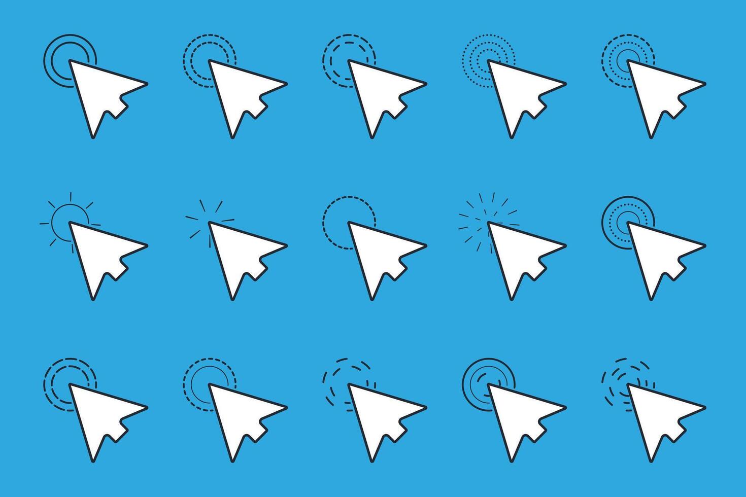 Collection Of Arrow Pointer Cursor Icon Click Or Press Cursor In Flat