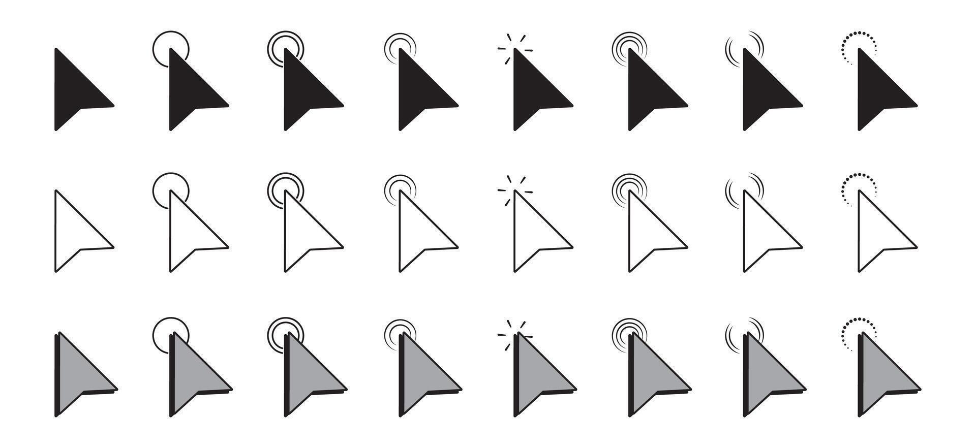 Collection Of Arrow Pointer Cursor Icon Click Or Press Cursor In Flat