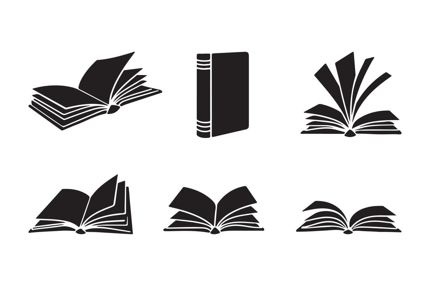 set of open book silhouette 49601084 Vector Art at Vecteezy set of open book silhouette 49601084 Vector Art at Vecteezy