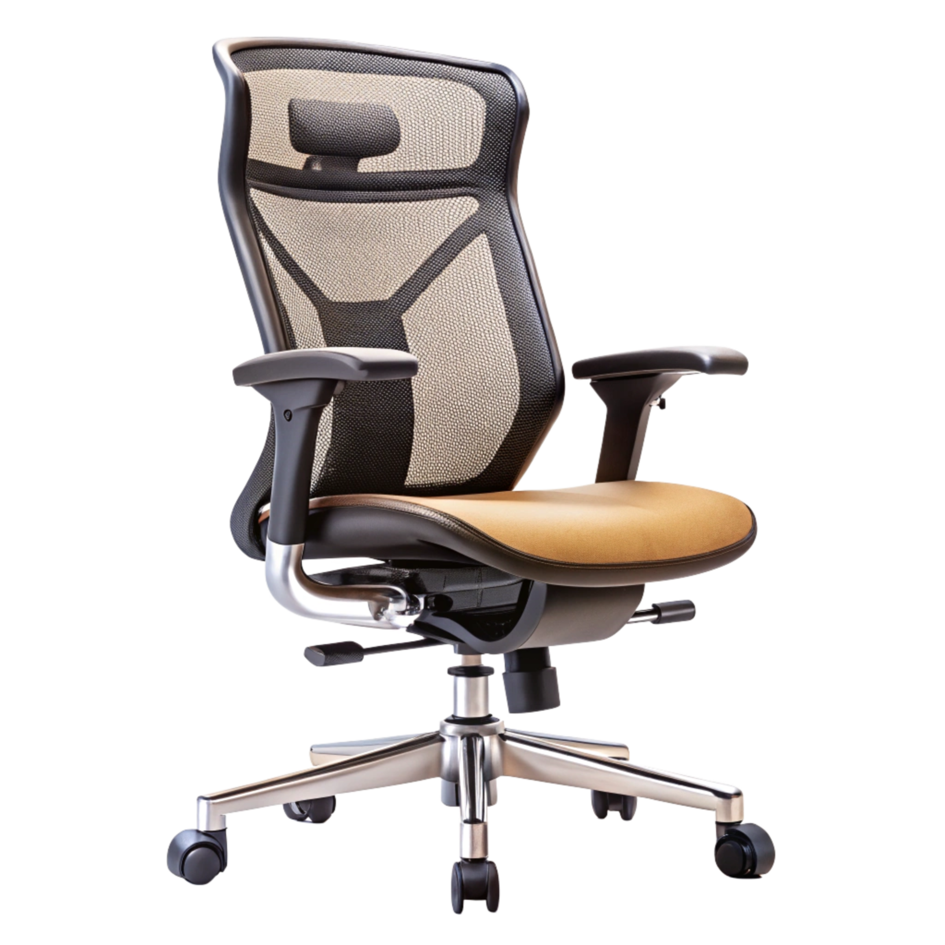 Ergonomic Office Chair With Mesh Backrest On A Plain 49609019 Png