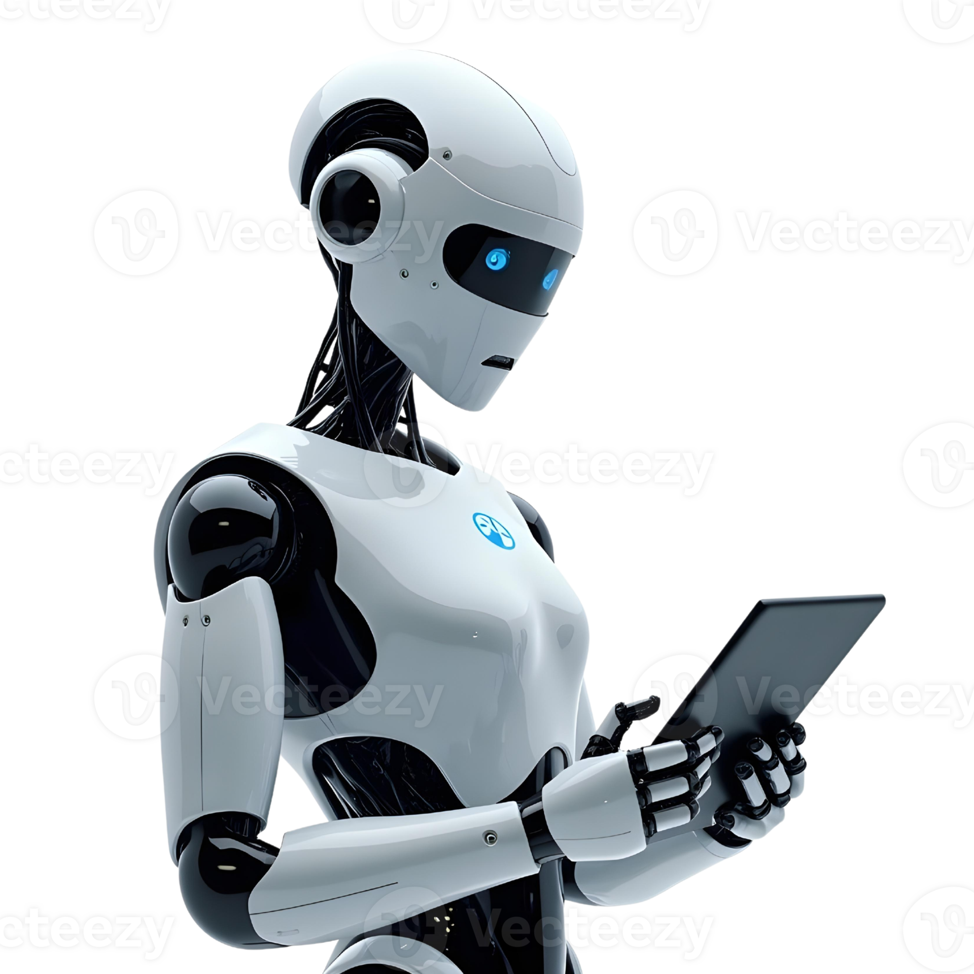 ai robot using on tab isolated on transparent background 49610038 PNG