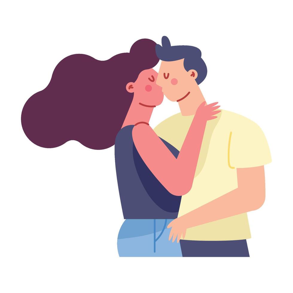 Couple kissing, illustration 49612800 Vector Art at Vecteezy