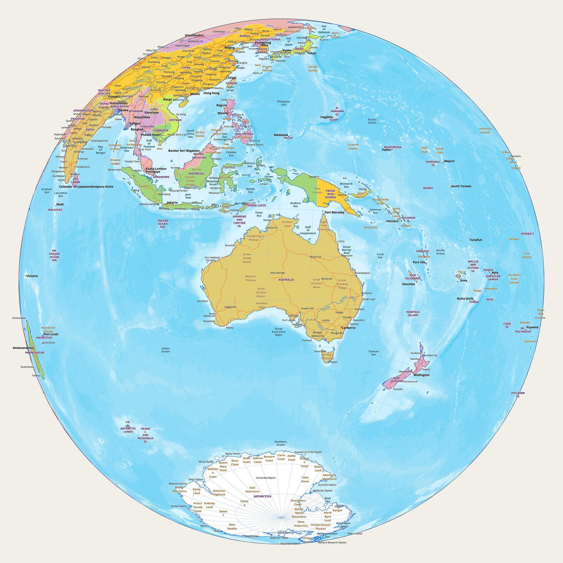 Simple political map globe Australia centered 49615439 Vector Art at ... Simple political map globe Australia centered 49615439 Vector Art at ...