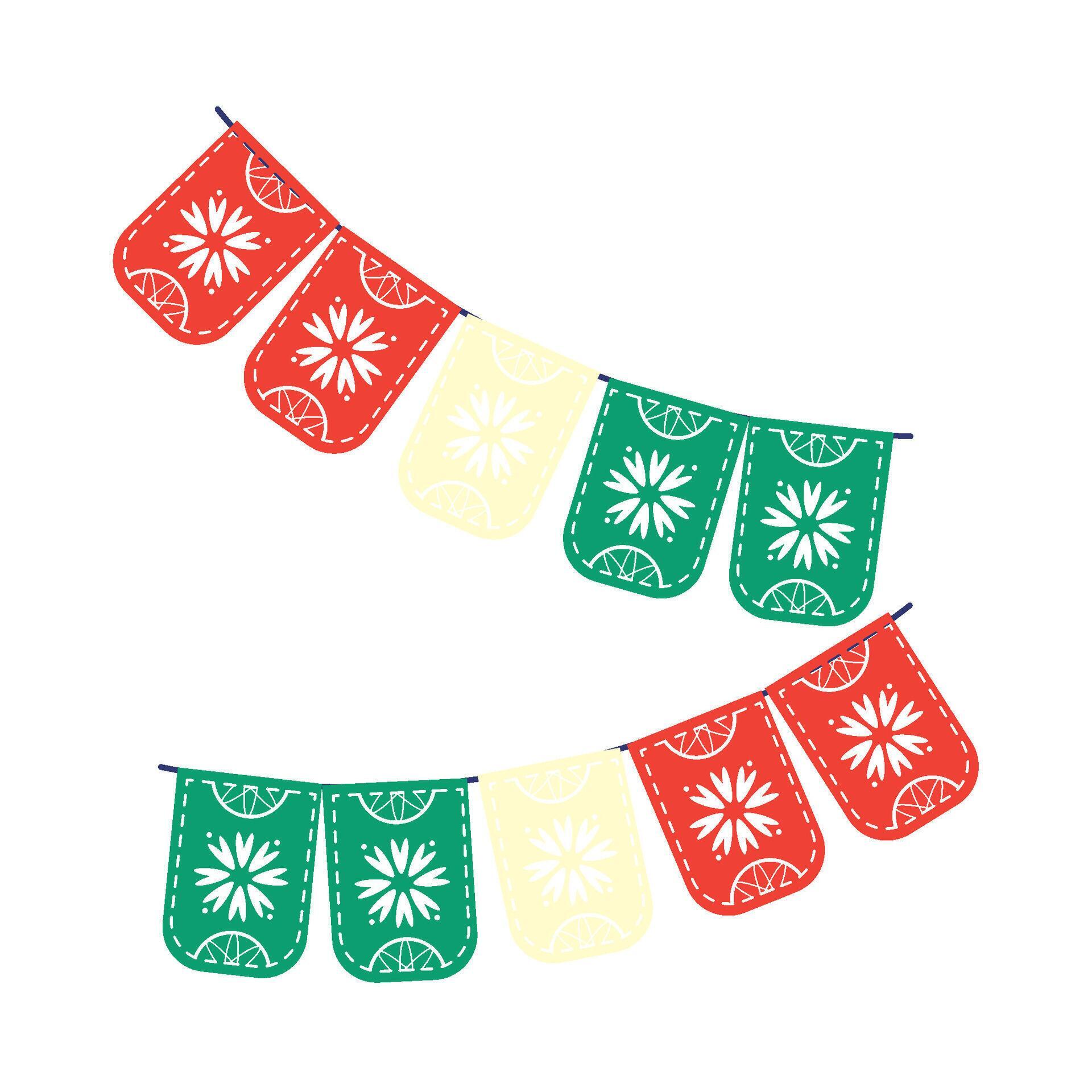 Mexican flag banner with flowers and flowers 49618136 Vector Art at Vecteezy