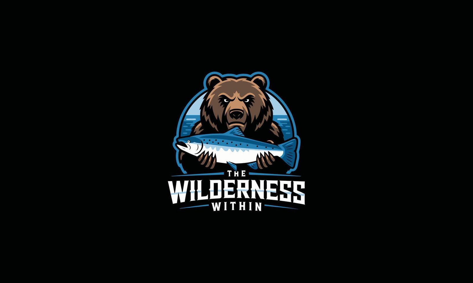 bear holding salmon fish illustration logo design 49619868 Vector Art ... bear holding salmon fish illustration logo design 49619868 Vector Art ...