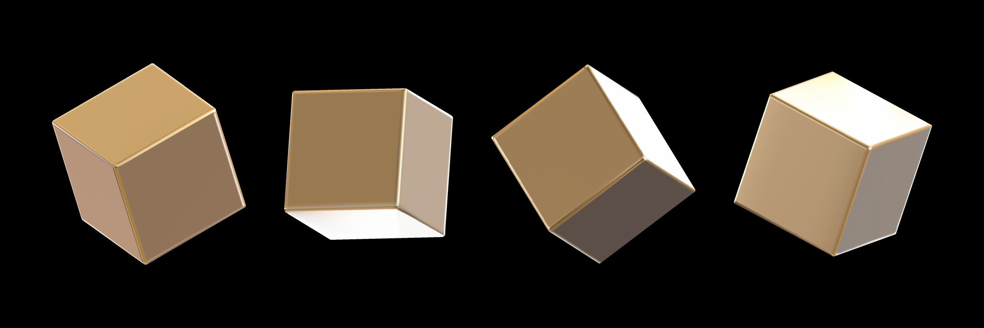 Set of 3D geometric shapes in the shape of a square with a gold texture ...