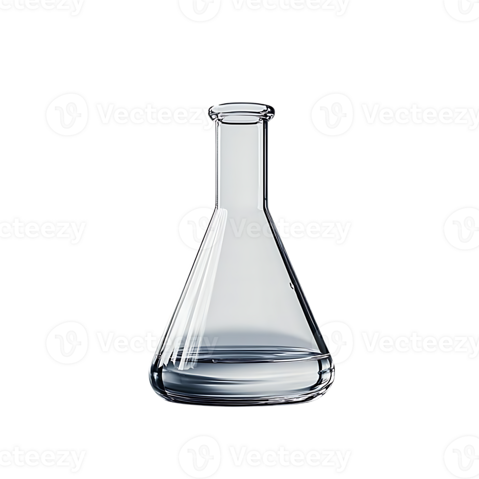 Clear Glass Erlenmeyer Flask with Liquid Against Transparent Background ... Clear Glass Erlenmeyer Flask with Liquid Against Transparent Background ...
