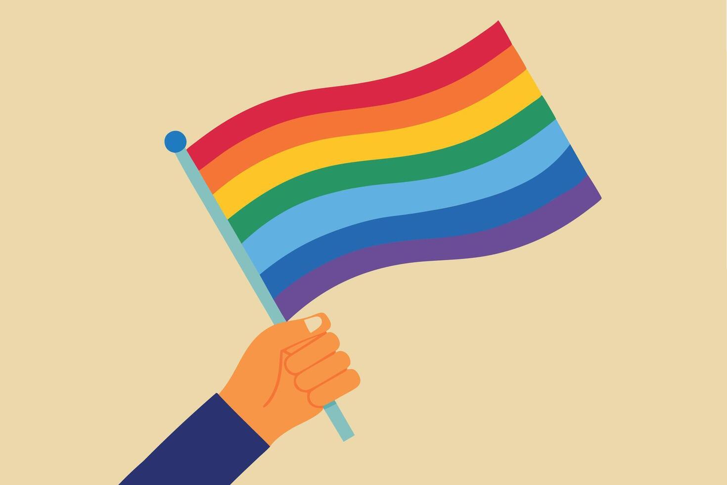 Person Holds Bisexual Flag In Hand Flat Illustration Pride Day Concept 49633536 Vector Art At