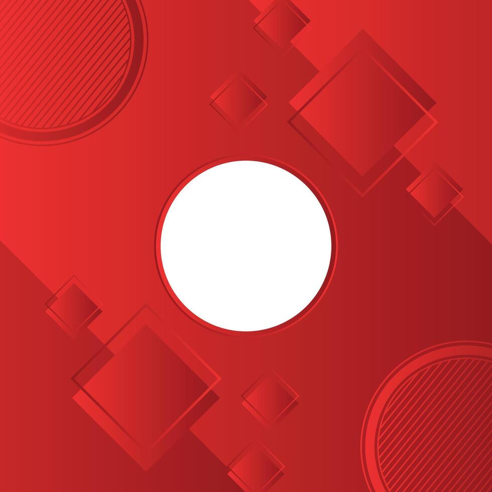 Abstract squares red gradient geometric square shape background with white circle Modern ...