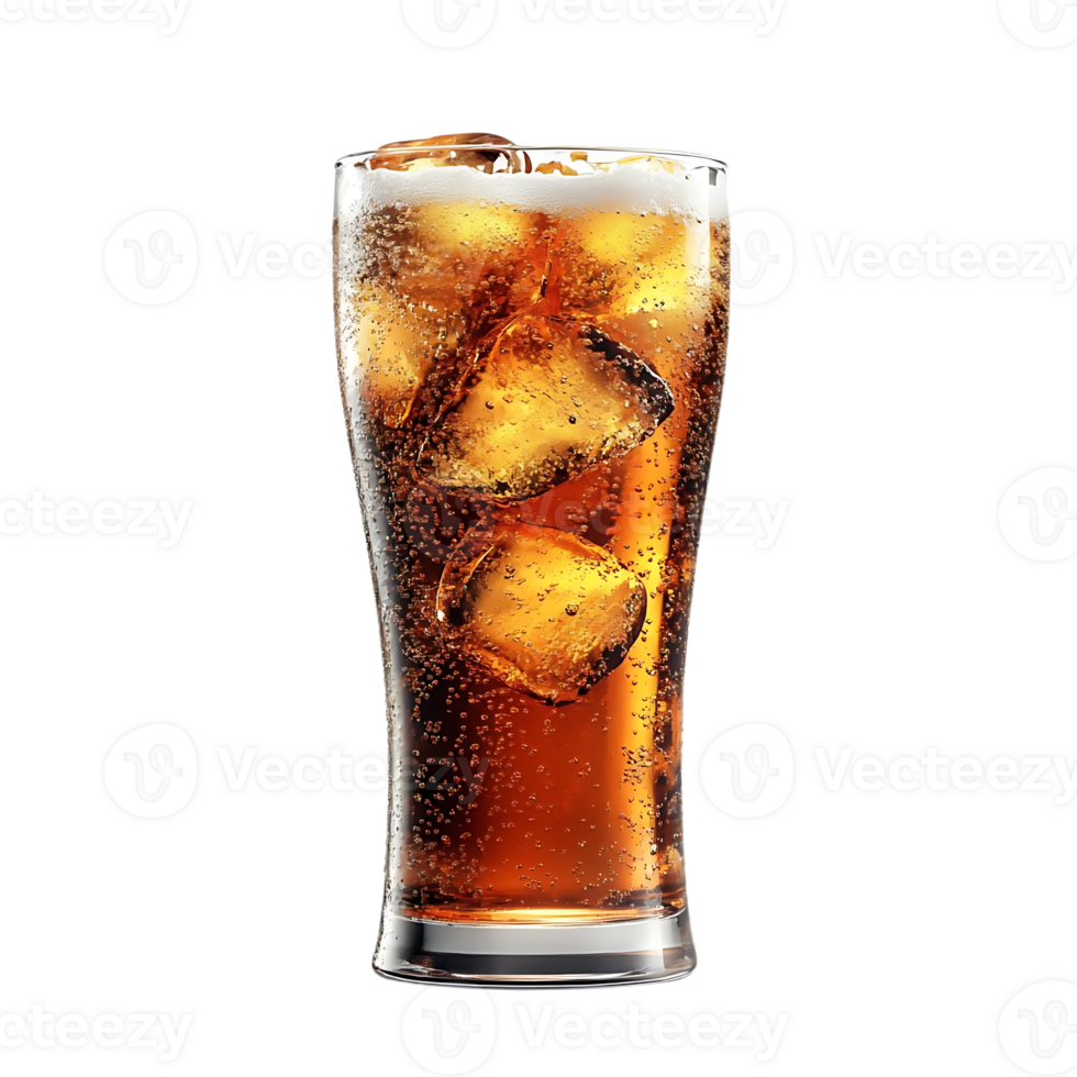 Refreshing Iced Cola with Ice Cubes in Glass on a Transparent Background 49648060 PNG