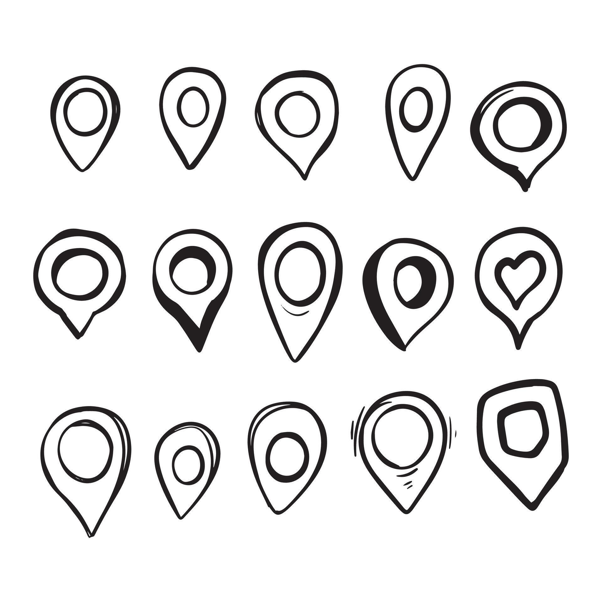 Hand drawn Maps pins sign doodle illustration 49648836 Vector Art at ...