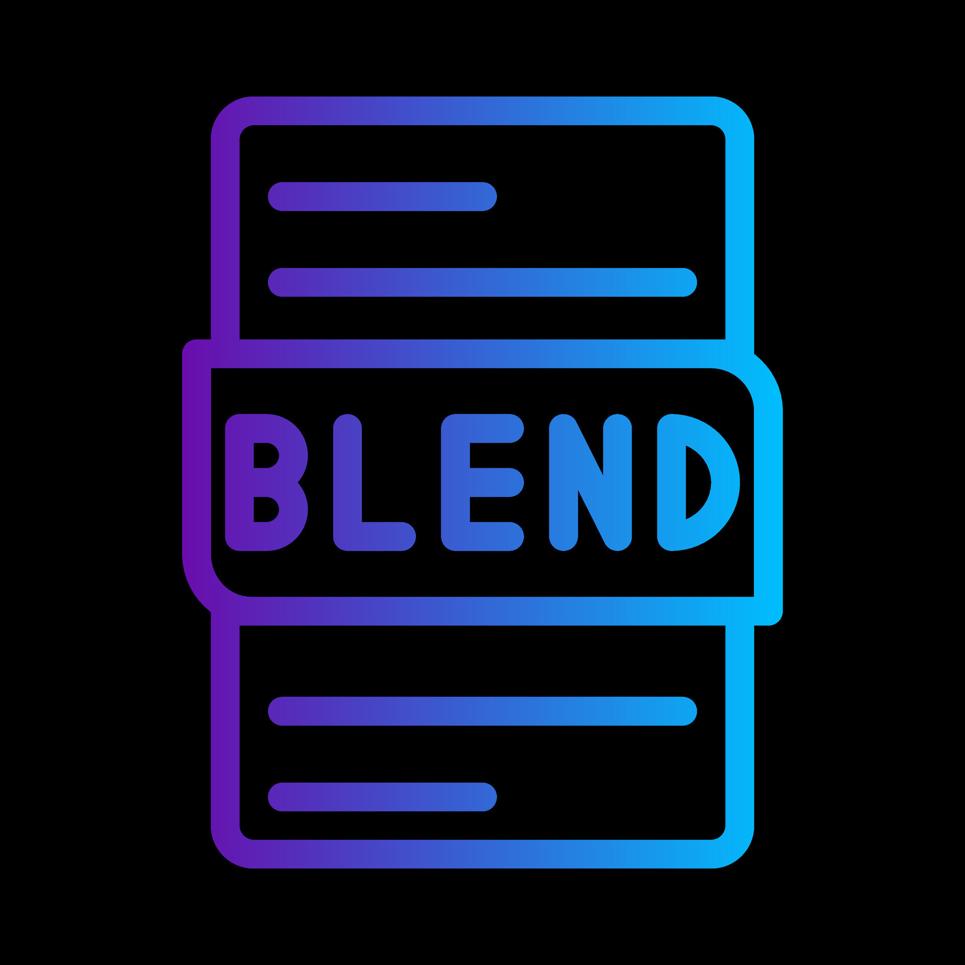 Blend File Format Document Gradient Icon Essential File Type Icons Symbol Illustration