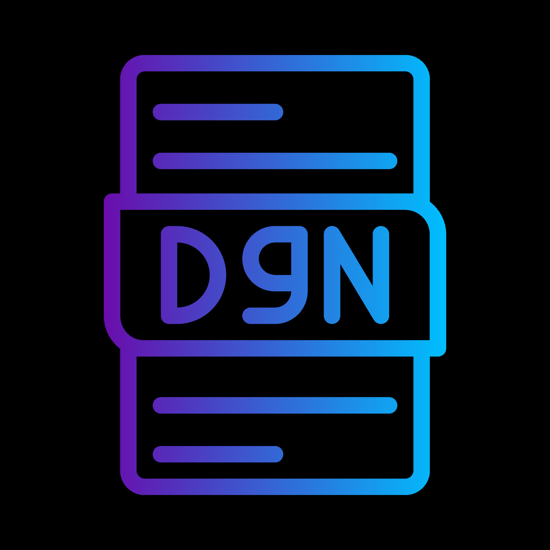 Dgn File Gradient Icon Document Format File Unique And Creative File