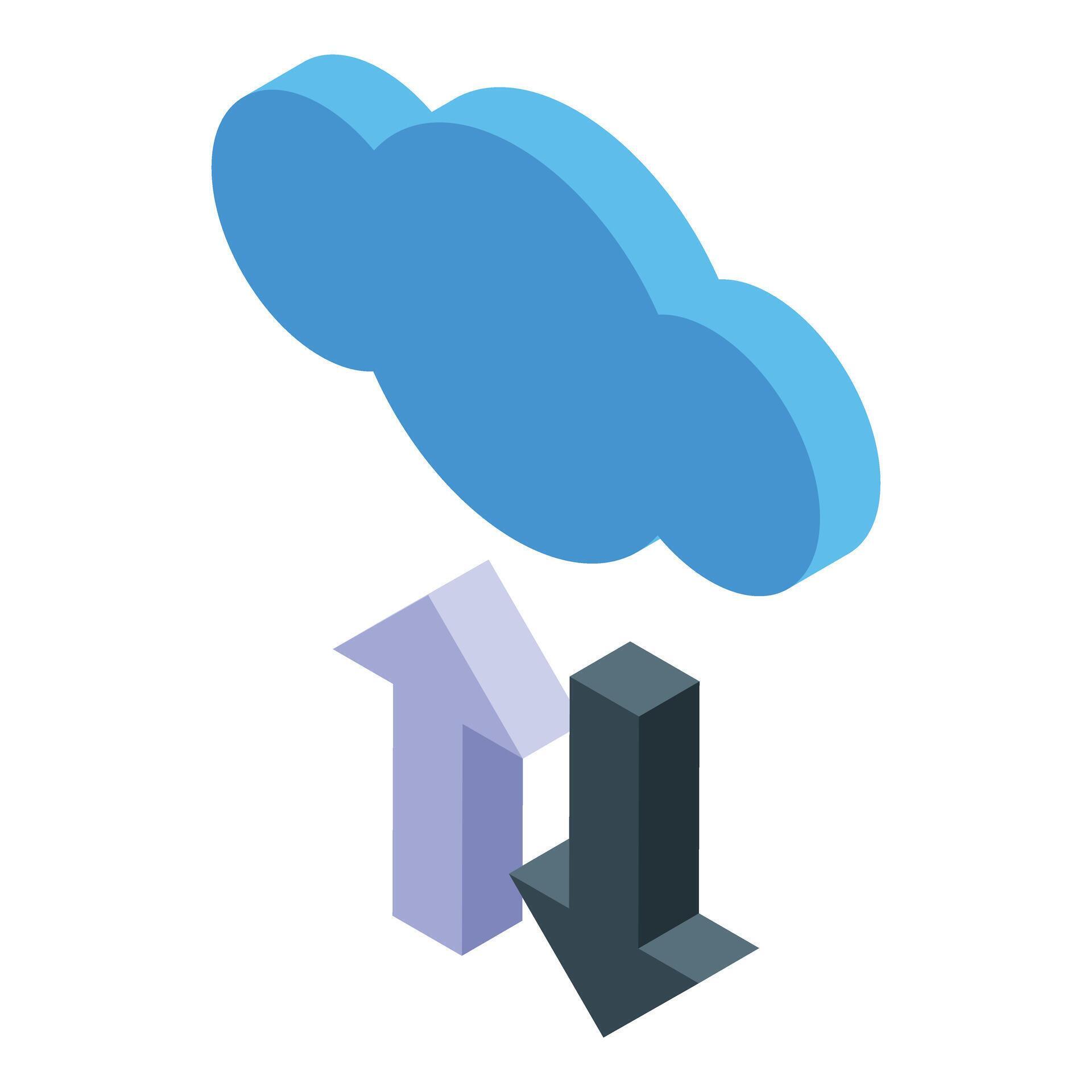 Cloud Computing Data Storage Transferring Downloading Uploading Isometric Icon 49652411 Vector
