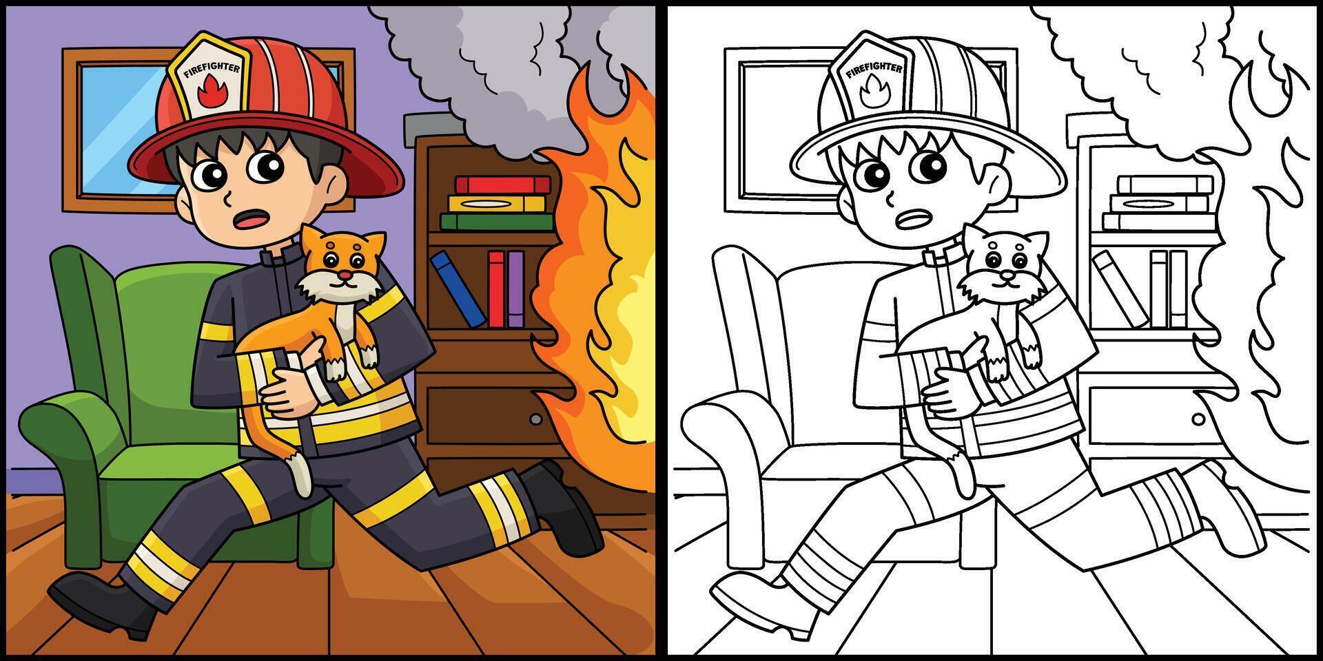 Firefighter Running Away with a Cat Illustration 49654015 Vector Art at ... Firefighter Running Away with a Cat Illustration 49654015 Vector Art at ...