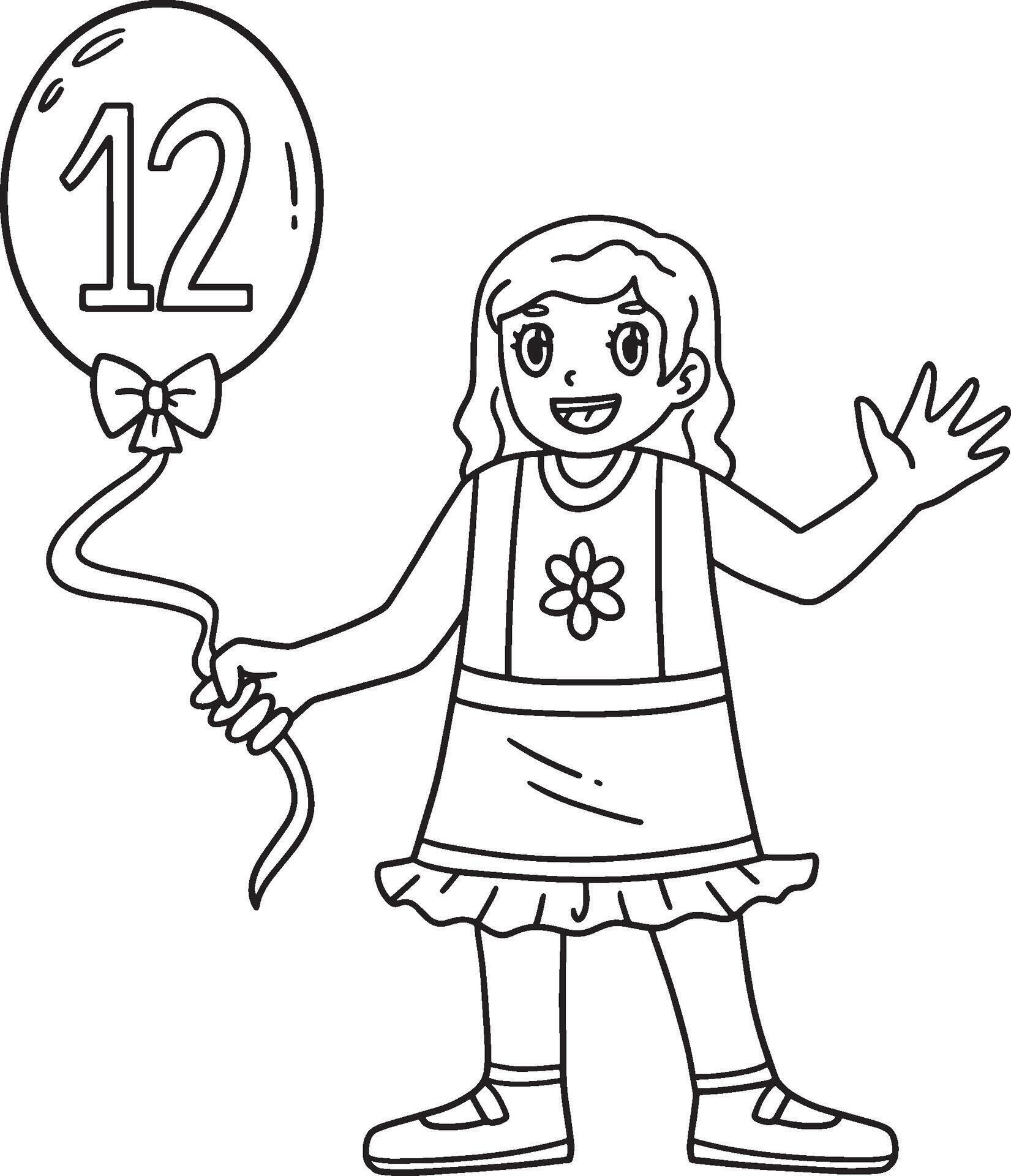 Bat Mitzvah Girl Holding Balloon 12 Isolated 49654315 Vector Art at Vecteezy