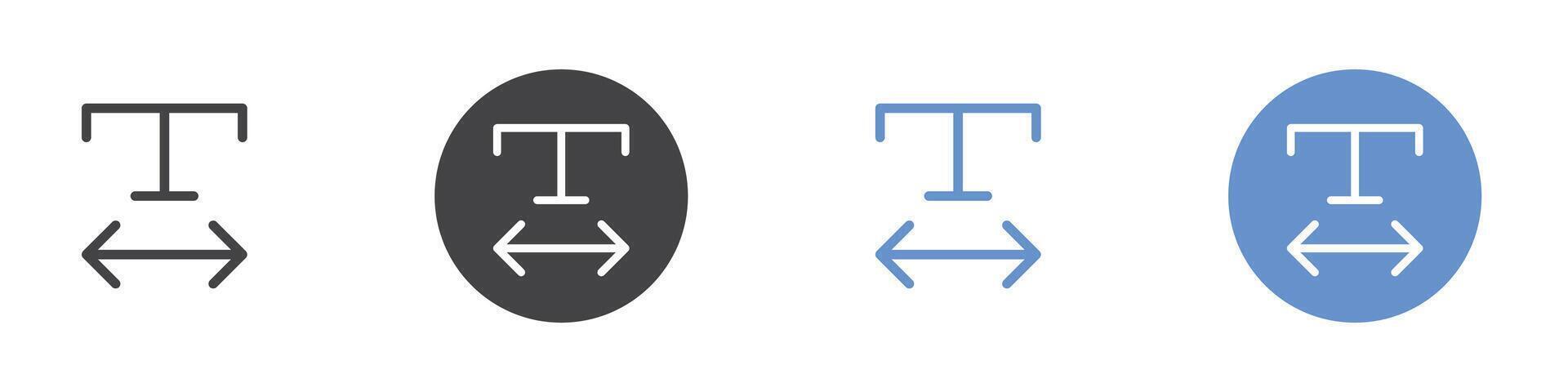 Text Width Icon Flat Set In Black And White Color 49663503 Vector Art