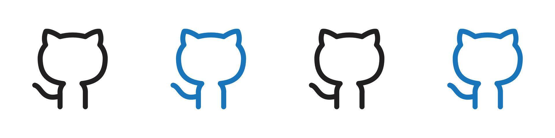 Github icon set outline 49663827 Vector Art at Vecteezy