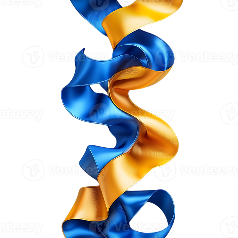 Blue And Gold Ribbon PNGs for Free Download