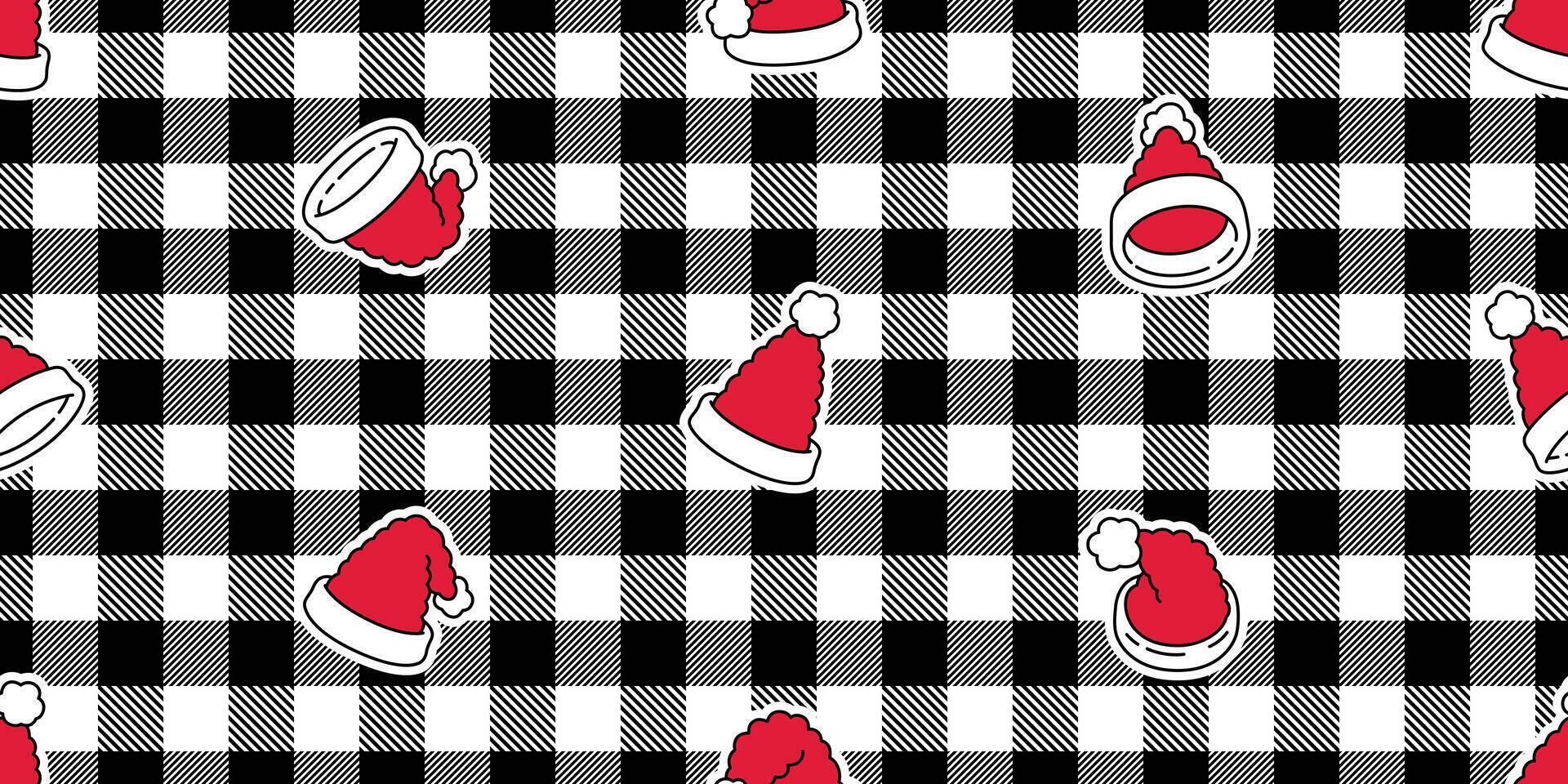 Christmas hat seamless pattern Santa Claus tartan plaid checked cartoon ... Christmas hat seamless pattern Santa Claus tartan plaid checked cartoon ...