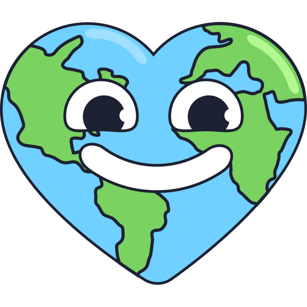 Earth day heart emoji sticker 49671480 PNG