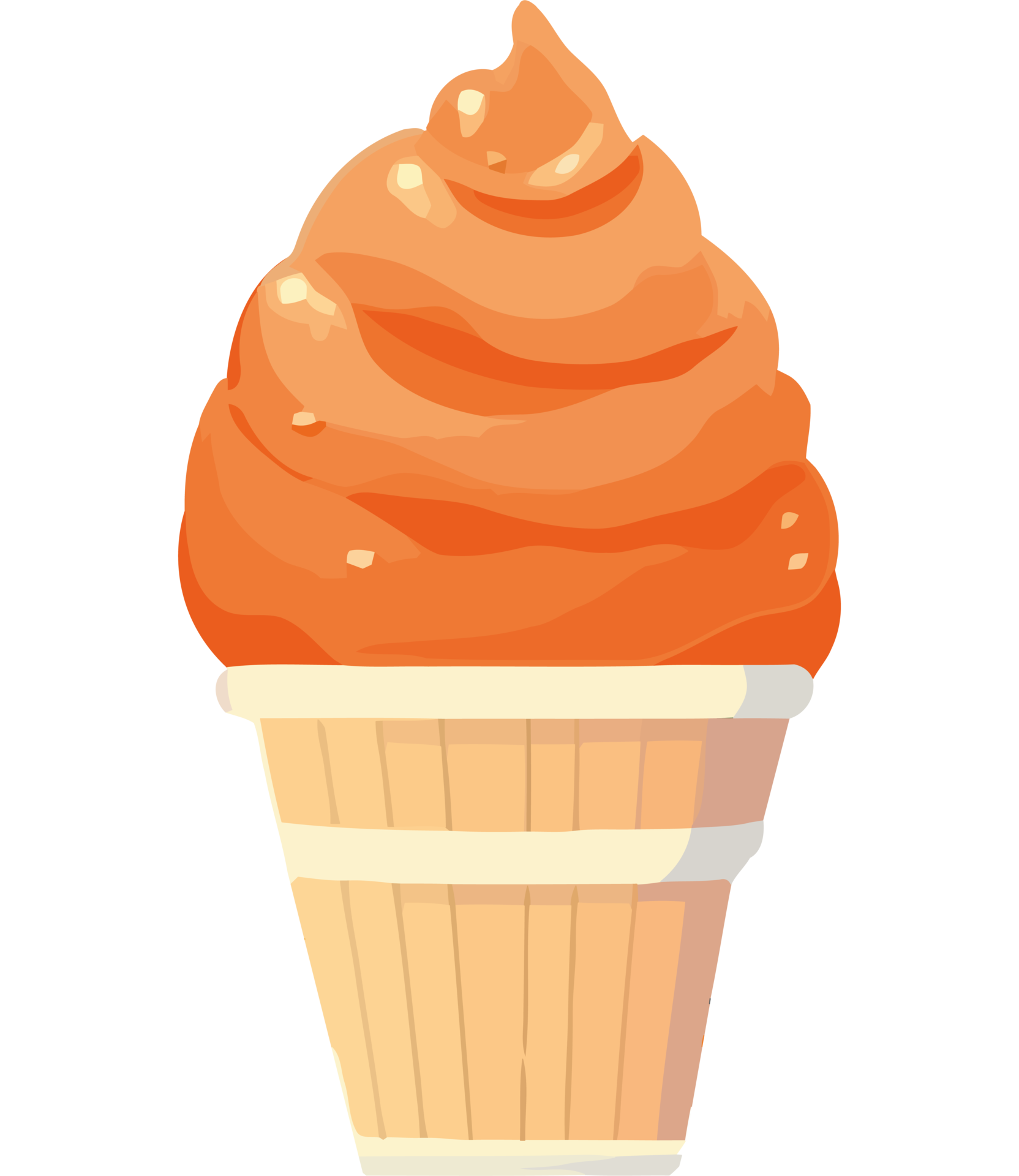 An Orange Ice Cream Cone In A Paper Cup 49671944 Png