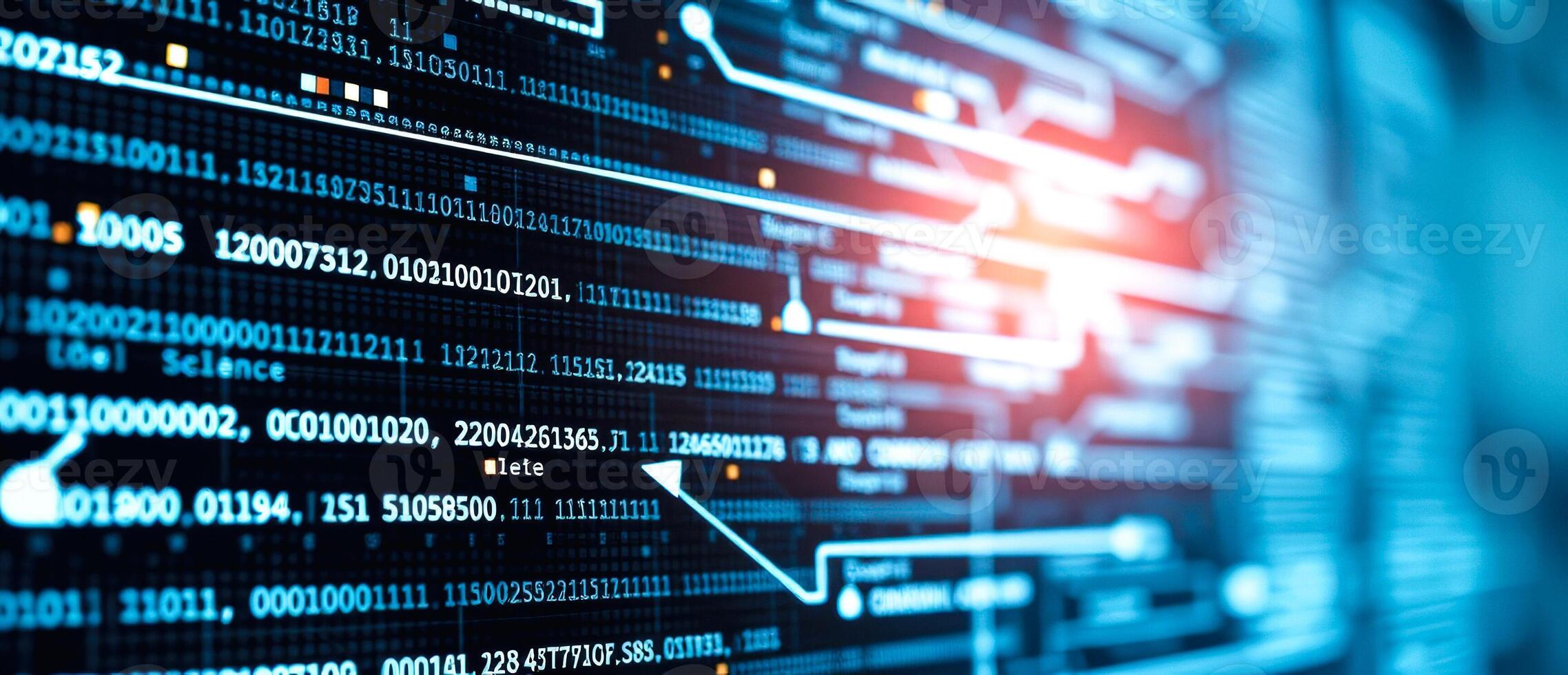 Abstract Technology Background with Binary Code and Circuitry 49684152 ...