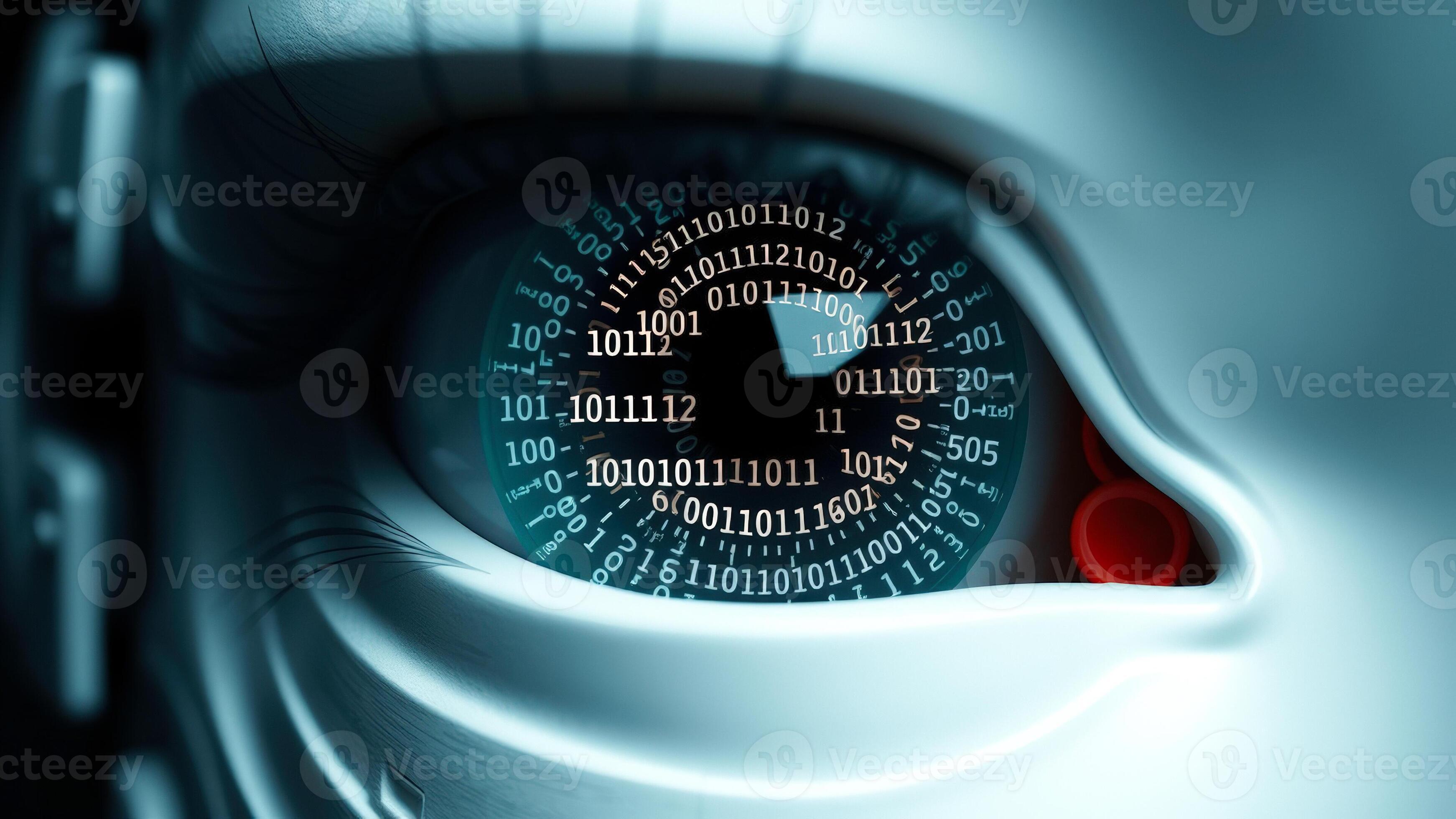 Binary Eye code 49684791 Stock Photo at Vecteezy