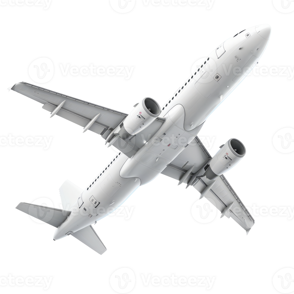 White passenger airplane in flight. Air Transport design element ... White passenger airplane in flight. Air Transport design element ...