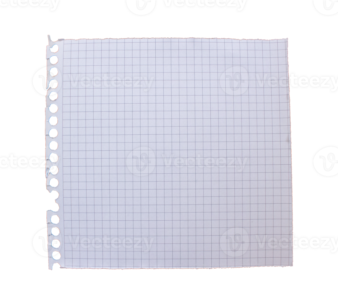 Ripped torn paper notebook sheet on transparent background 49689389 PNG
