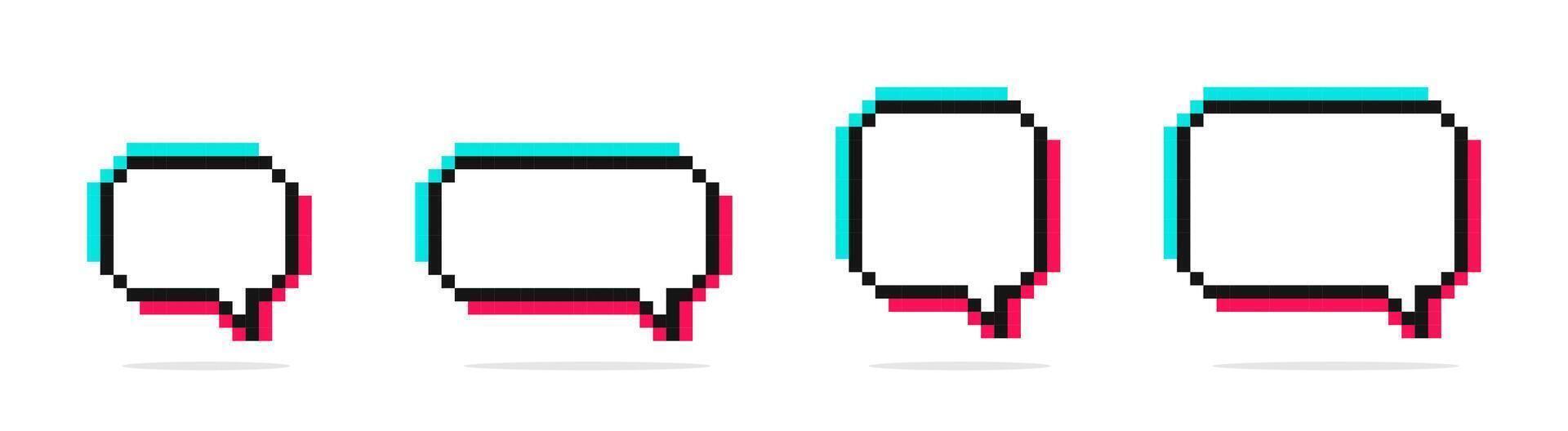 Pixel speech bubbles. Speech bubbles pixel art. 8-Bit Speech bubbles. Chat speech or dialogue ...