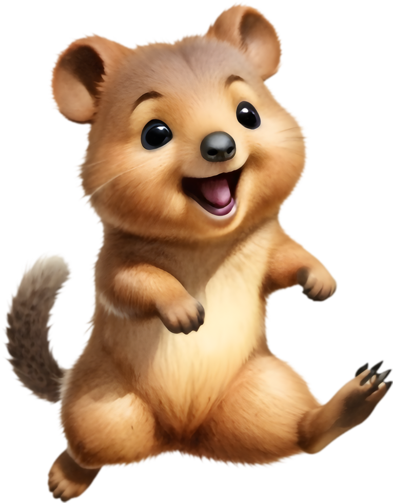 Quokka Cartoon Clipart, Smiling Australian Animal for Cute Graphics ...