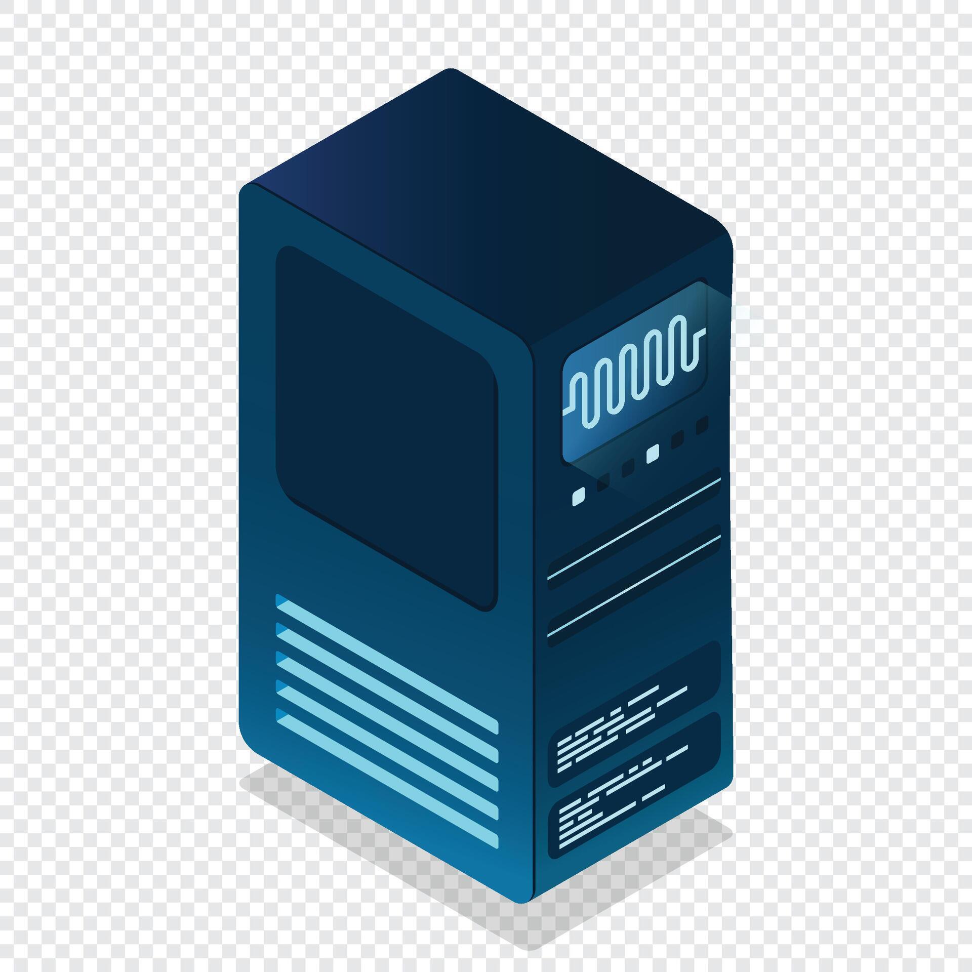 Isometric futuristic server. Isometric database or data center ...