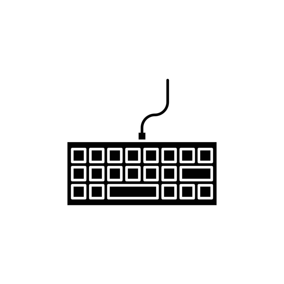 Keyboard icon set. computer typing keyboard symbol. pc keypad sign in black filled and outlined ...