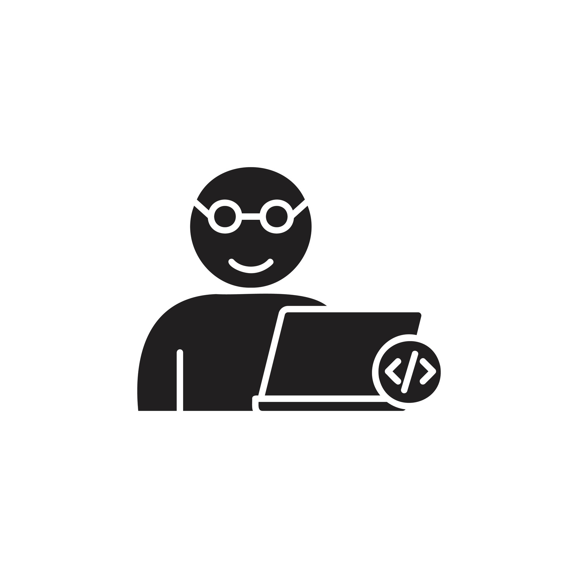 Programmer Icon Set Software Web Application Symbol In A Black Filled