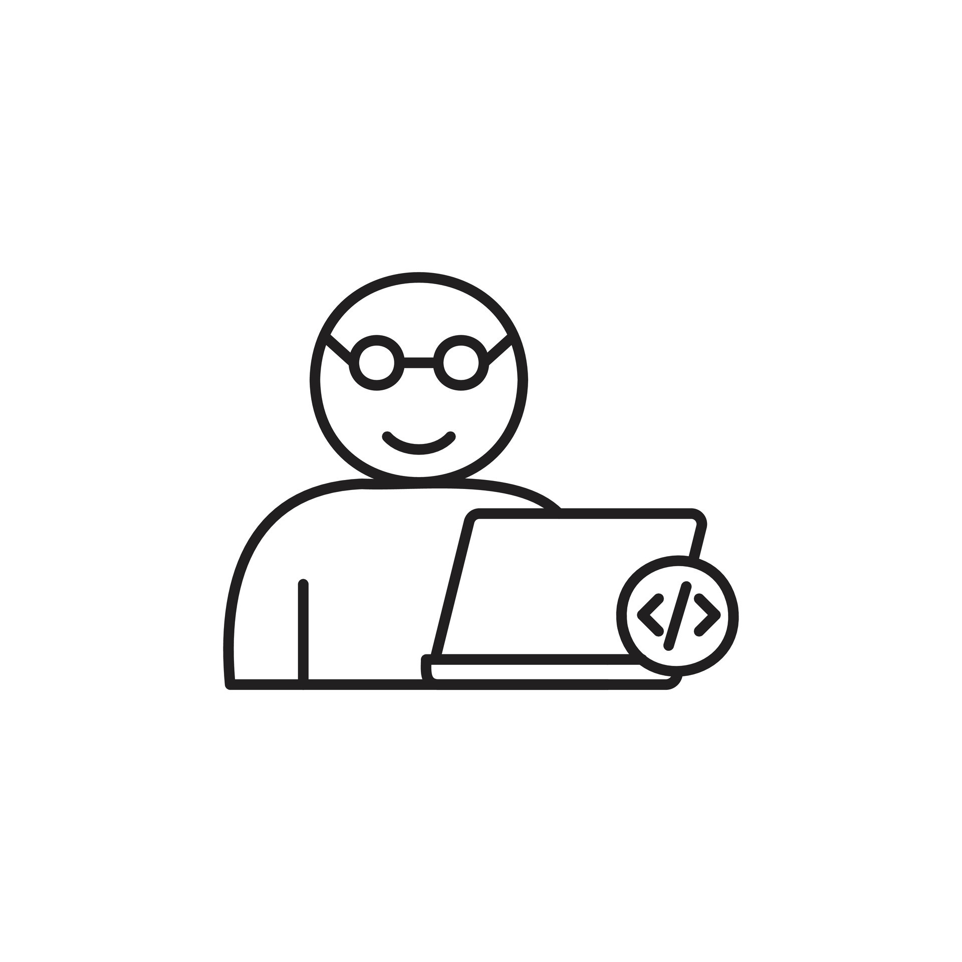 Programmer Icon Set Software Web Application Symbol In A Black Filled