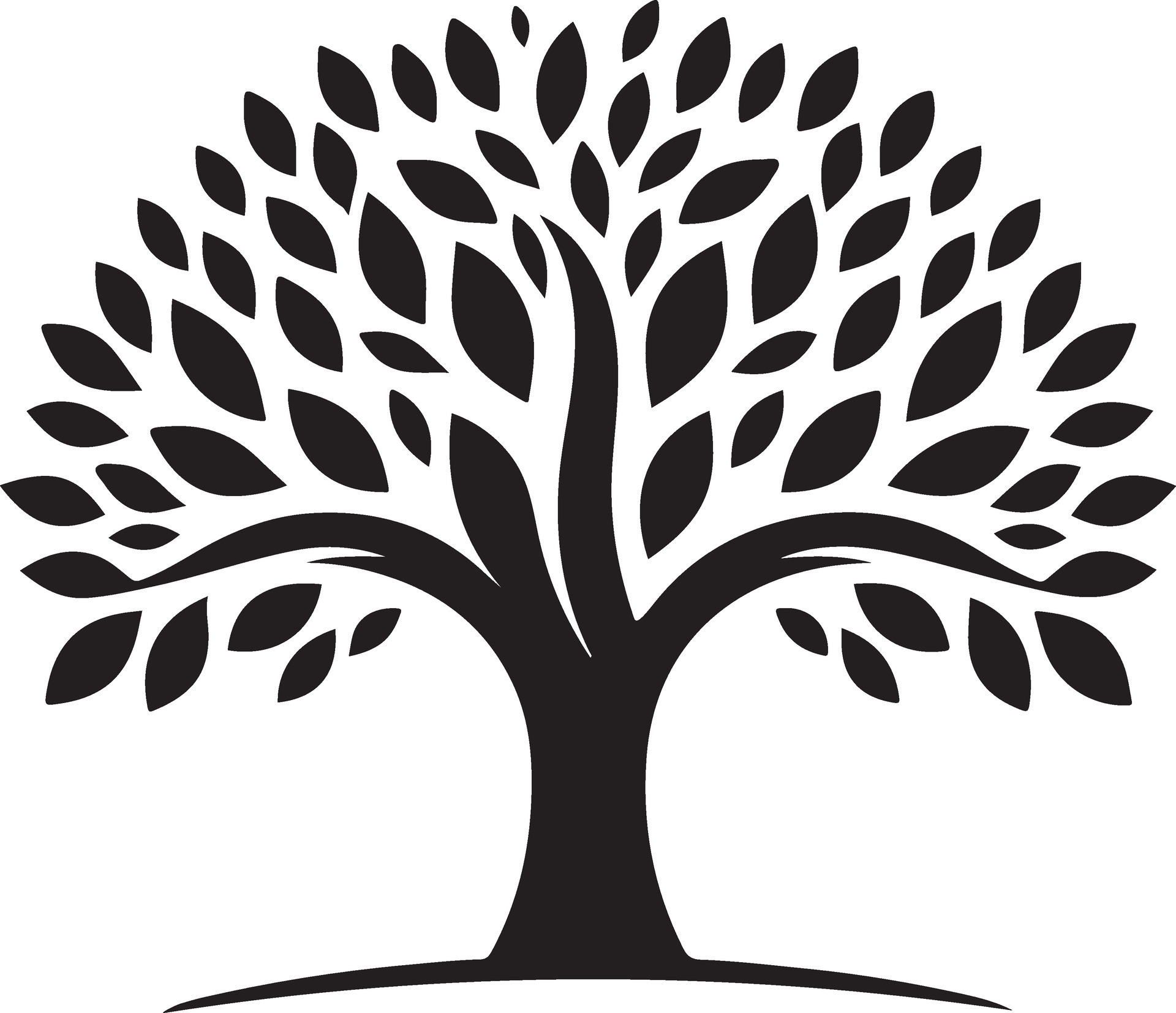 Banyan tree logo design template. tree silhouette isolated on white ... Banyan tree logo design template. tree silhouette isolated on white ...