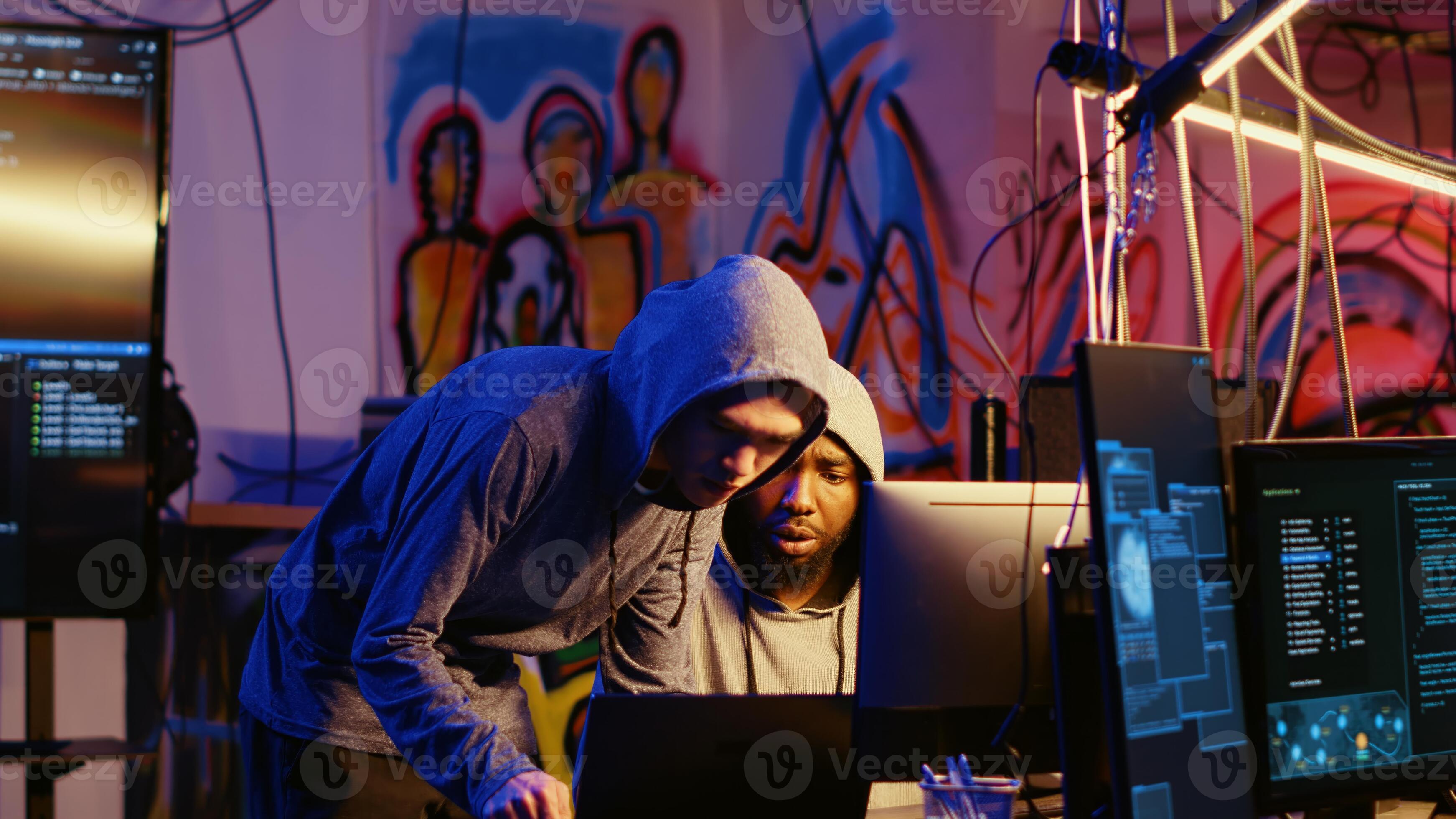 Rogue programmers in secret hideout discussing ways to best hide their ... Rogue programmers in secret hideout discussing ways to best hide their ...
