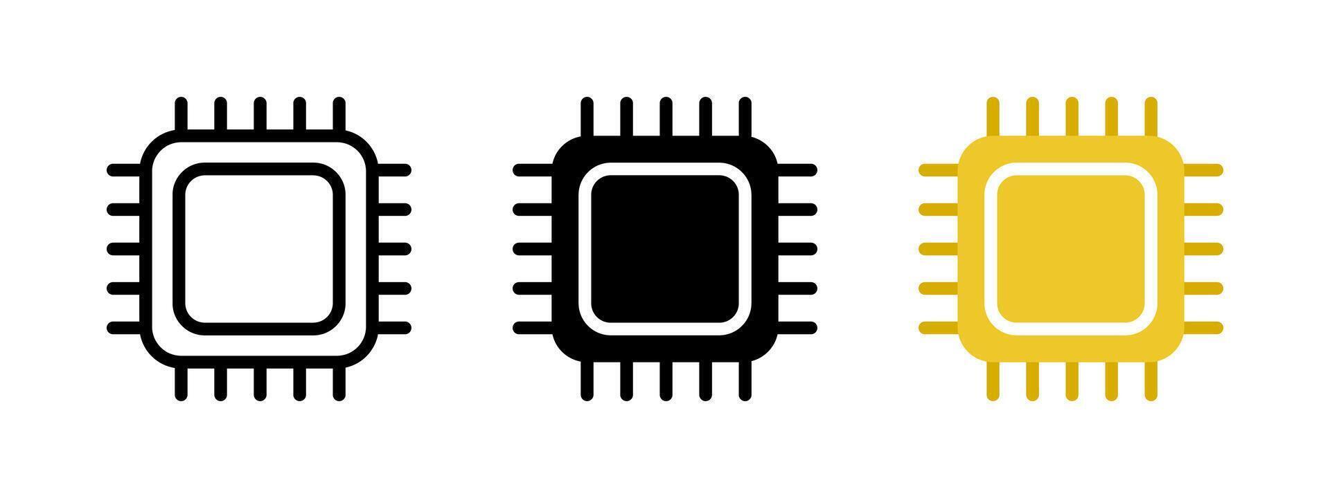 CPU chip icon. Central processor symbol. Chipset core illustration. Microchip sign. Computer ...