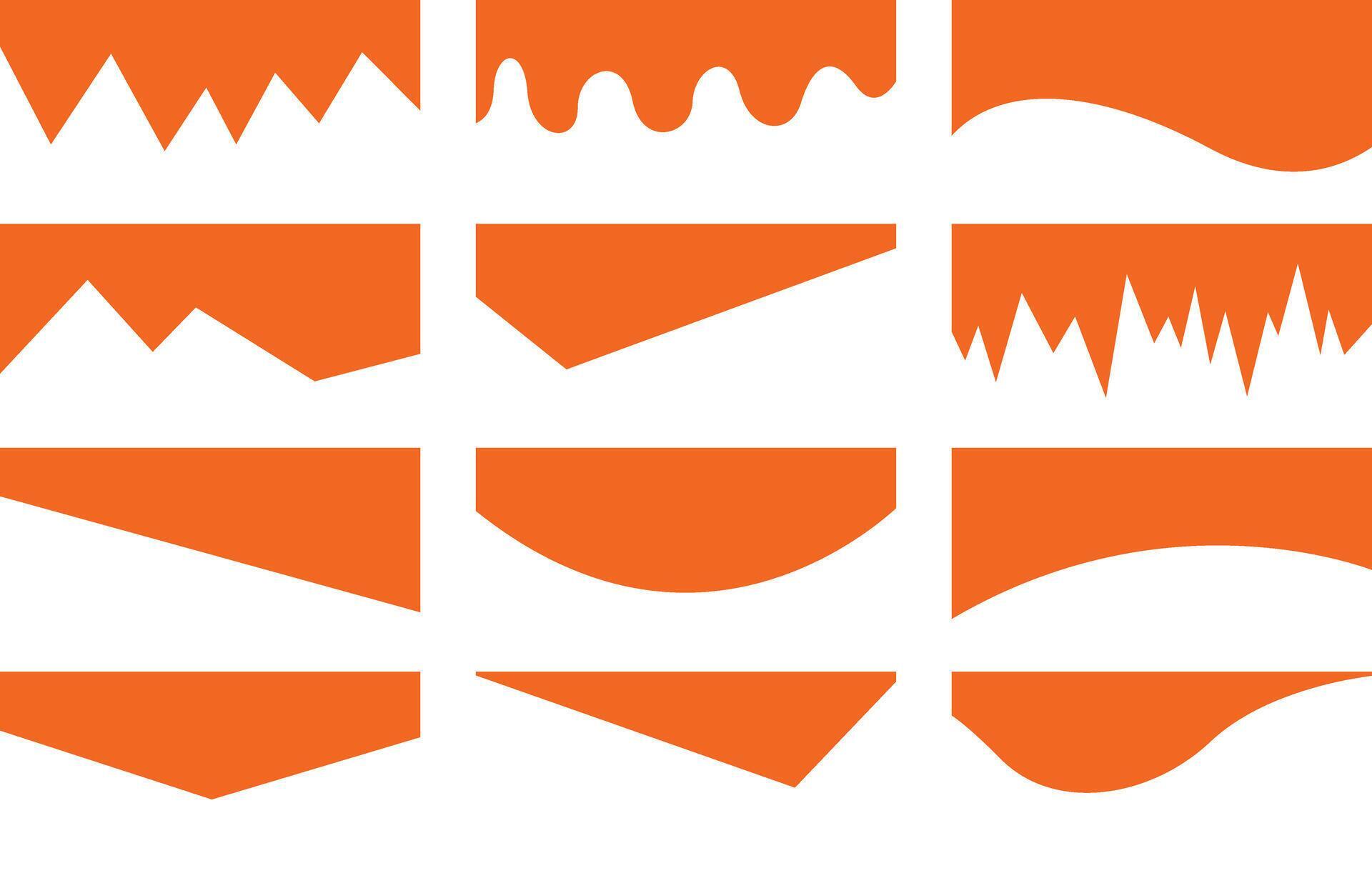 Set of separators shapes for website. Curve Lines, Drops, Wave and triangular dividers for Top ...