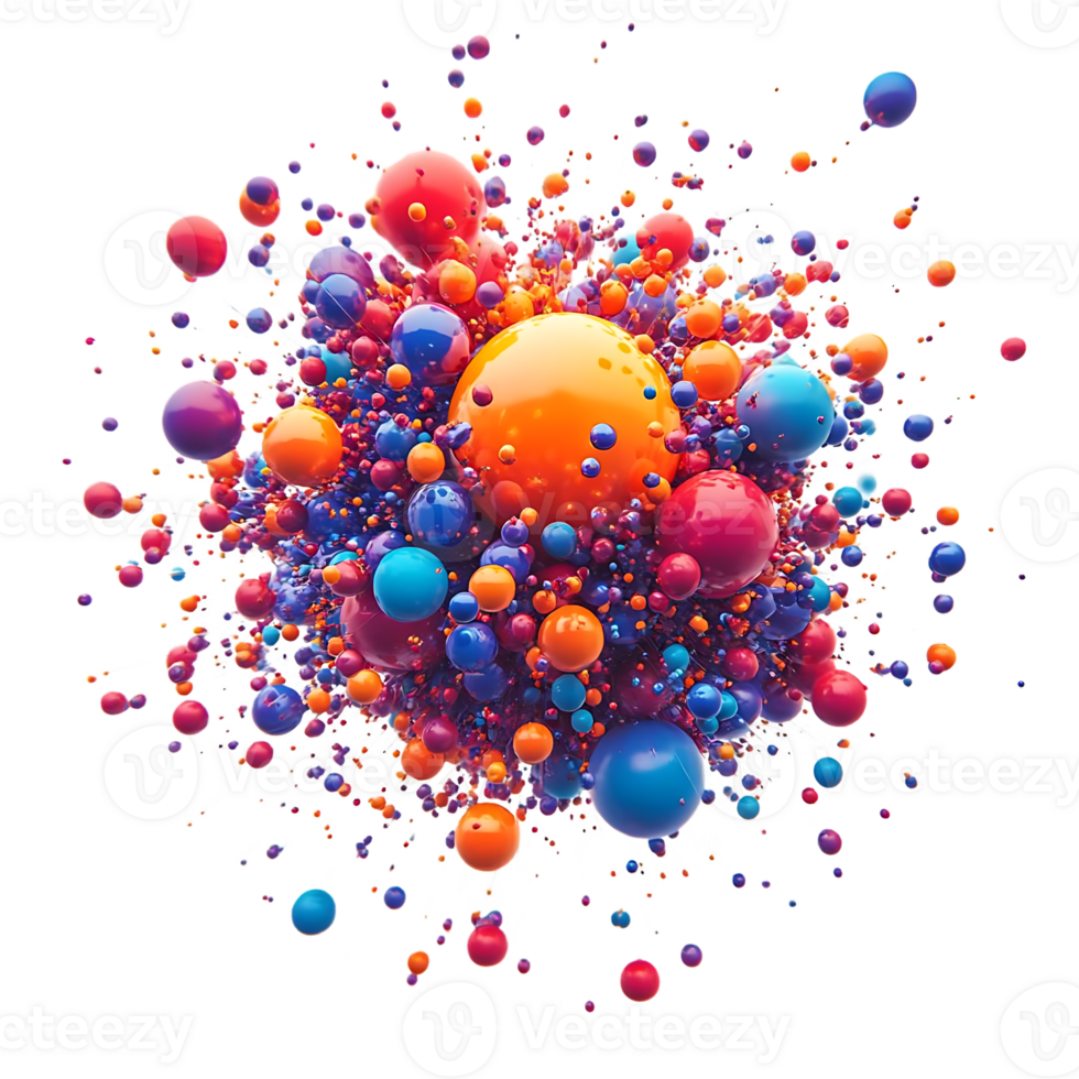 Colorful Spheres Exploding with Transparent Background A Visual ...