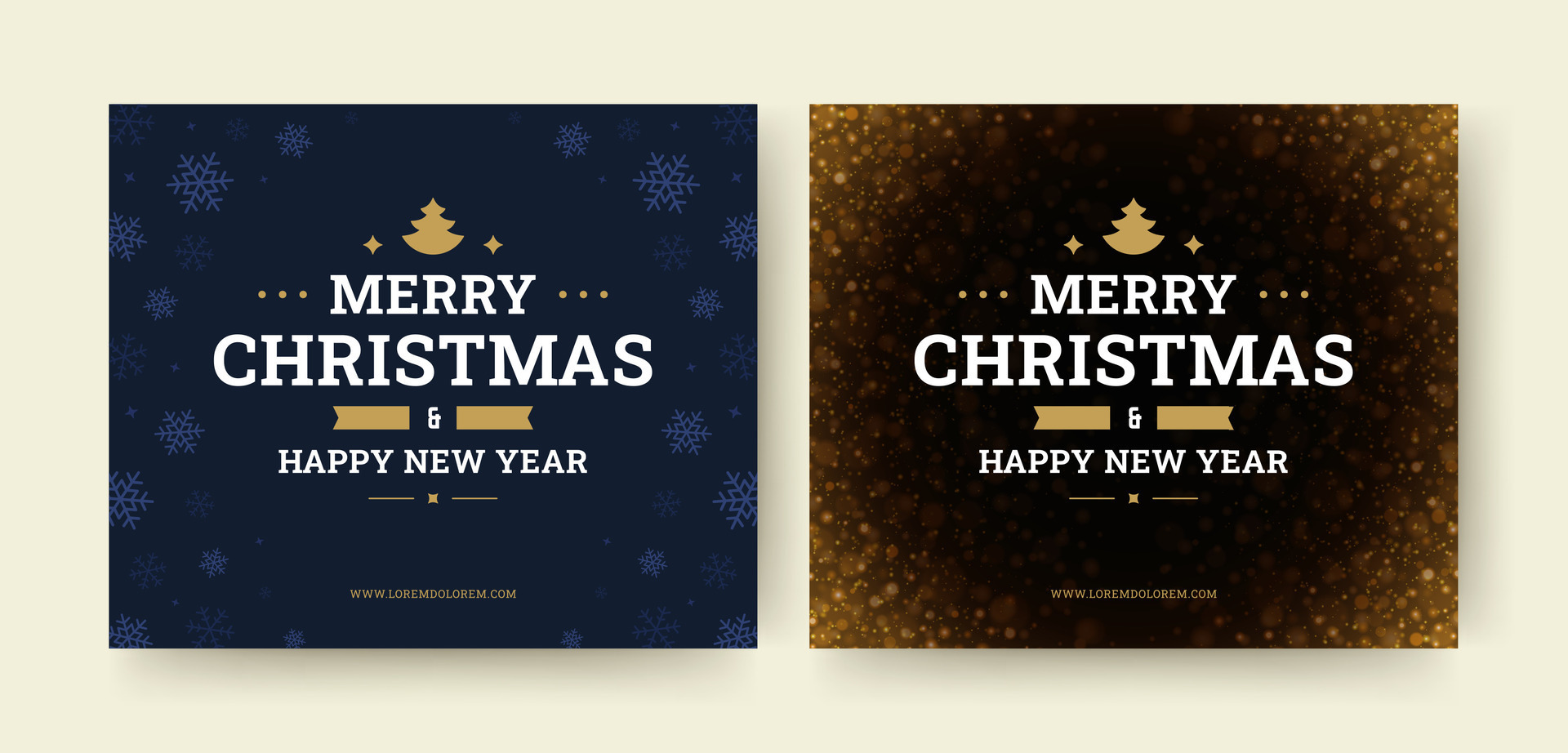 Merry Christmas festive snow social media post design template set illustration 49734109 Vector ...