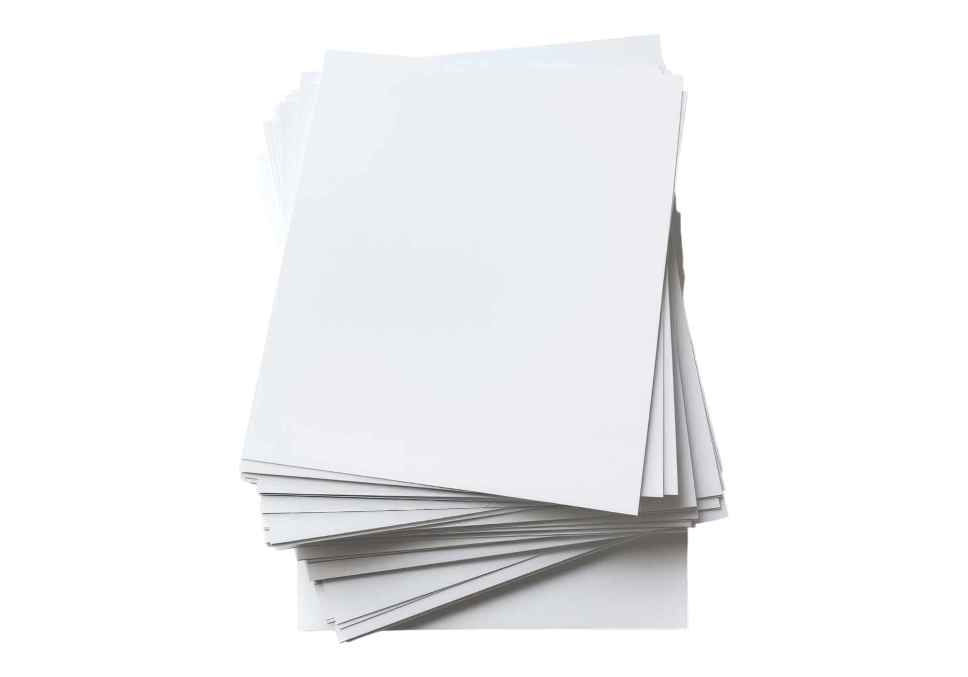 Stack of blank papers isolated, transparent background, , cutout ...