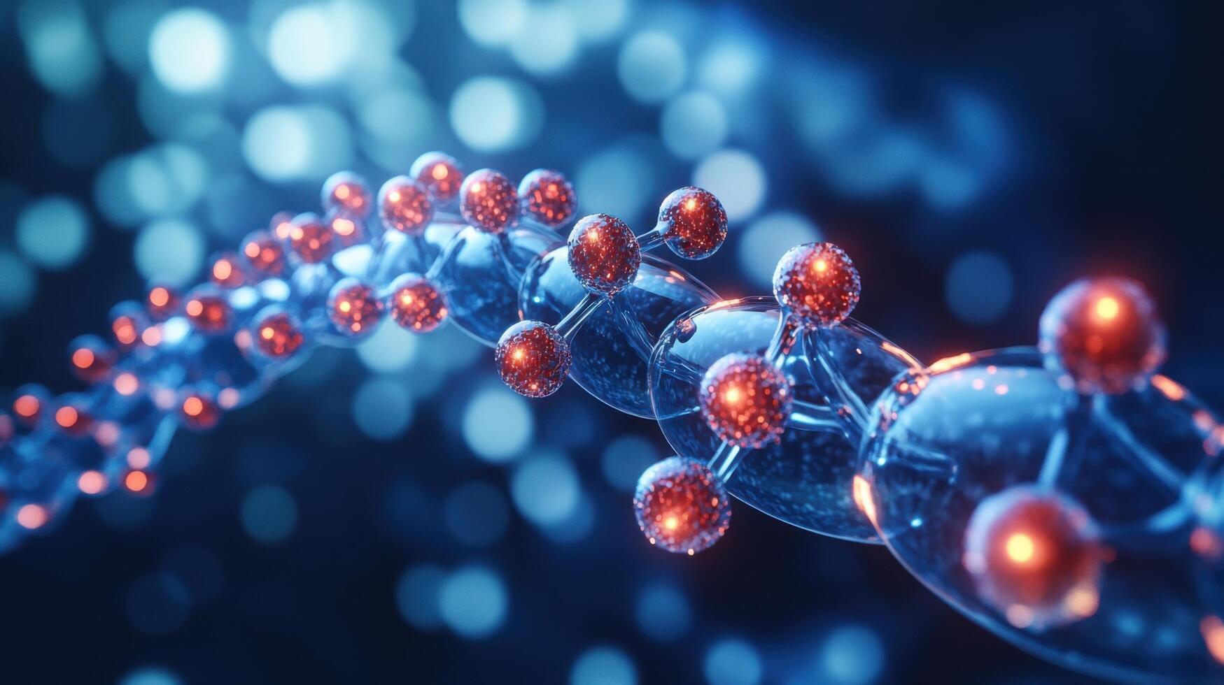 Futuristic DNA Strand with Glowing Molecules in a High-Tech, Biotech ... Futuristic DNA Strand with Glowing Molecules in a High-Tech, Biotech ...