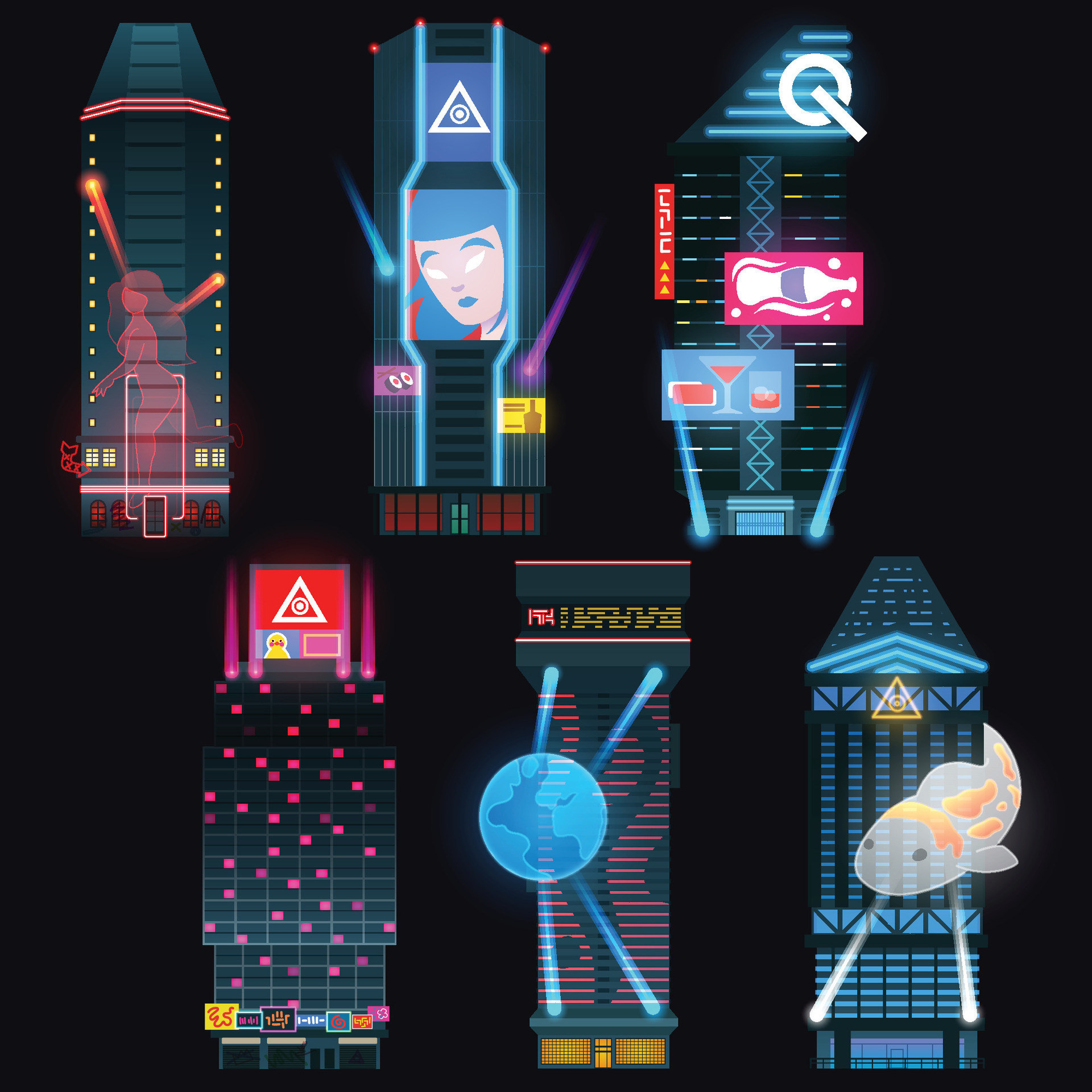 Illustration of dystopian cyberpunk buildings. Futuristic dark sci-fi ... Illustration of dystopian cyberpunk buildings. Futuristic dark sci-fi ...