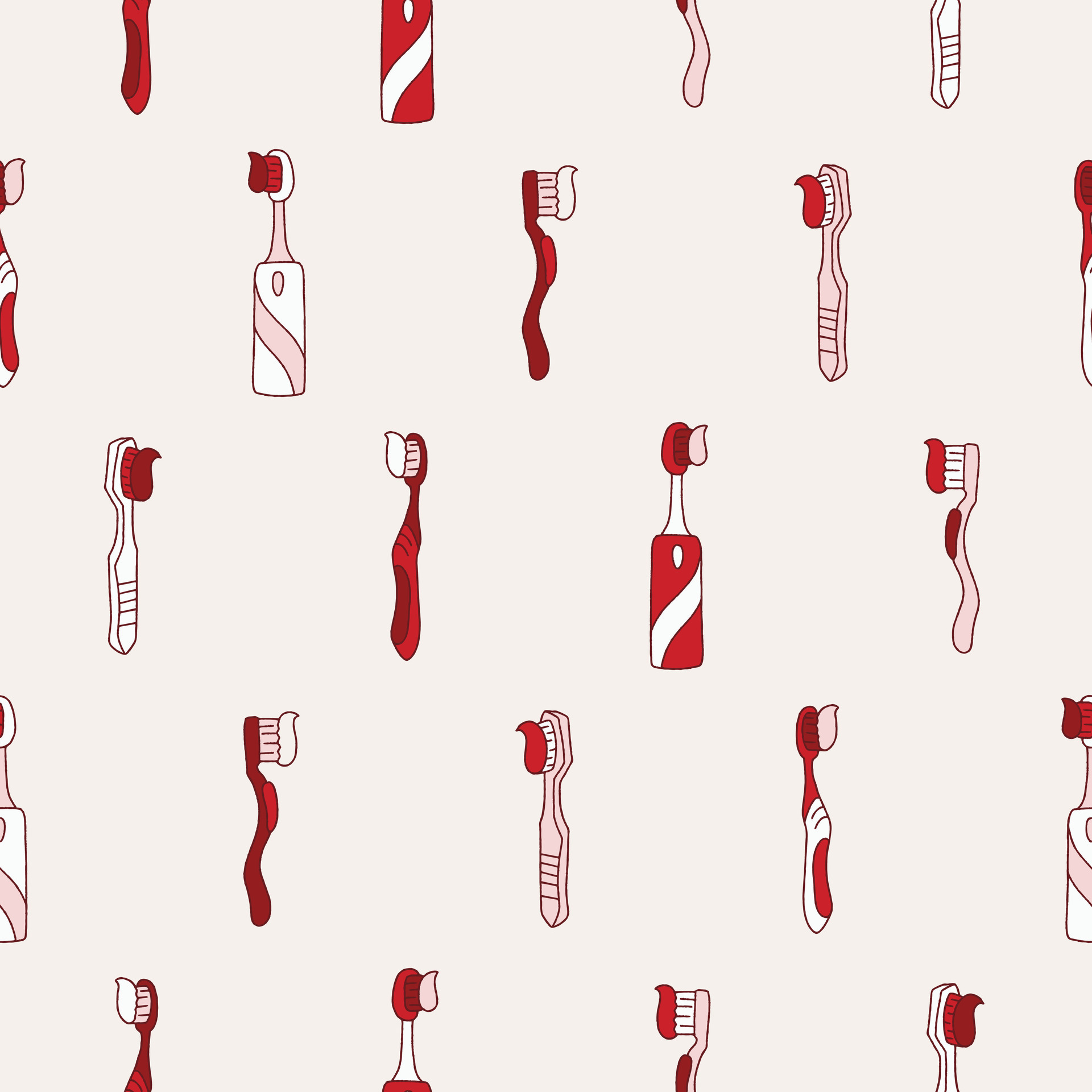 Collection of Toothbrush Seamless Pattern illustration for Print ...