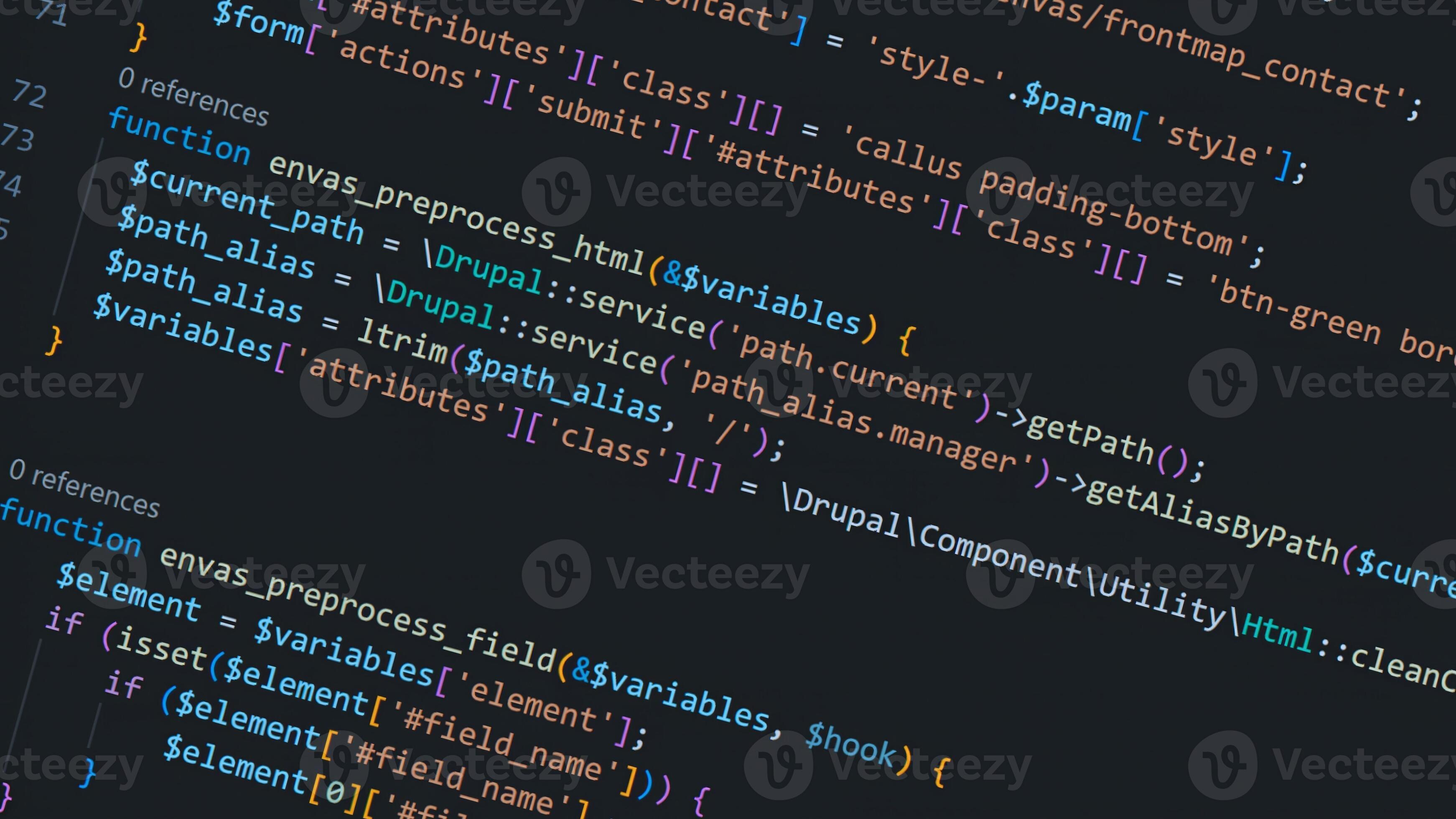 Coding Script Text On Screen Code In Bracket Software 49751282 Stock