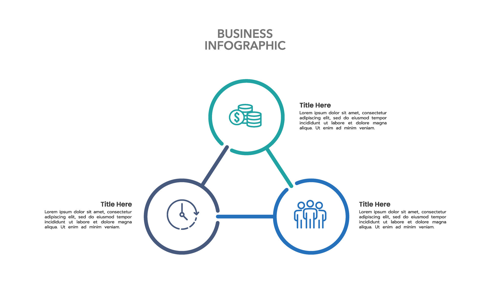 Balanced Triangle Options Infographic design template. 3 Process Infographic. Business ...